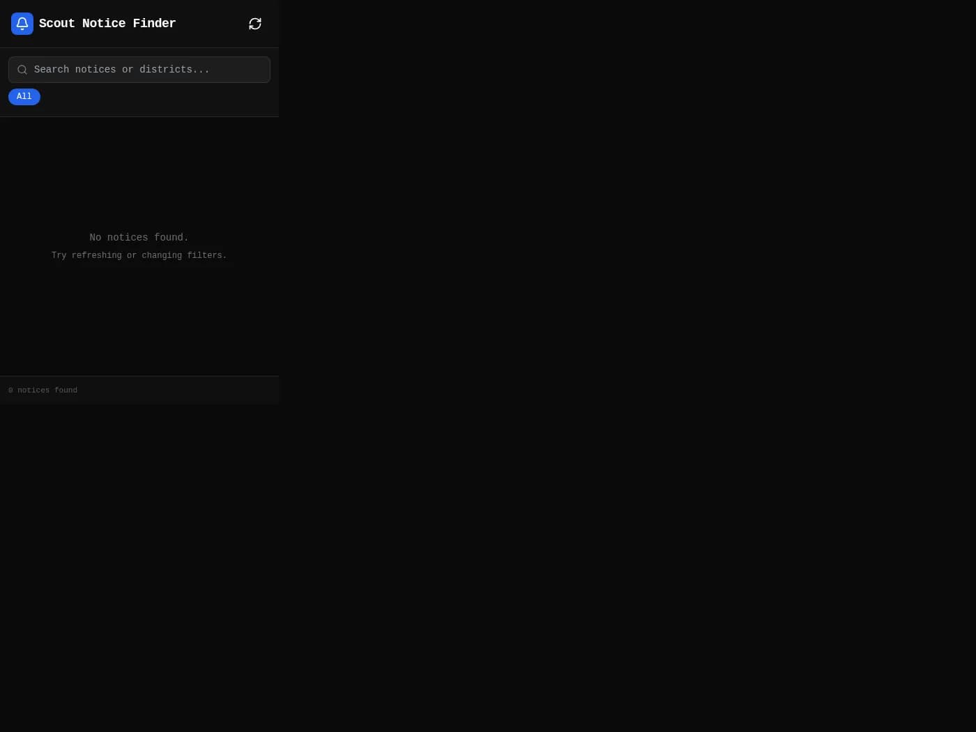 Scout Notice Finder