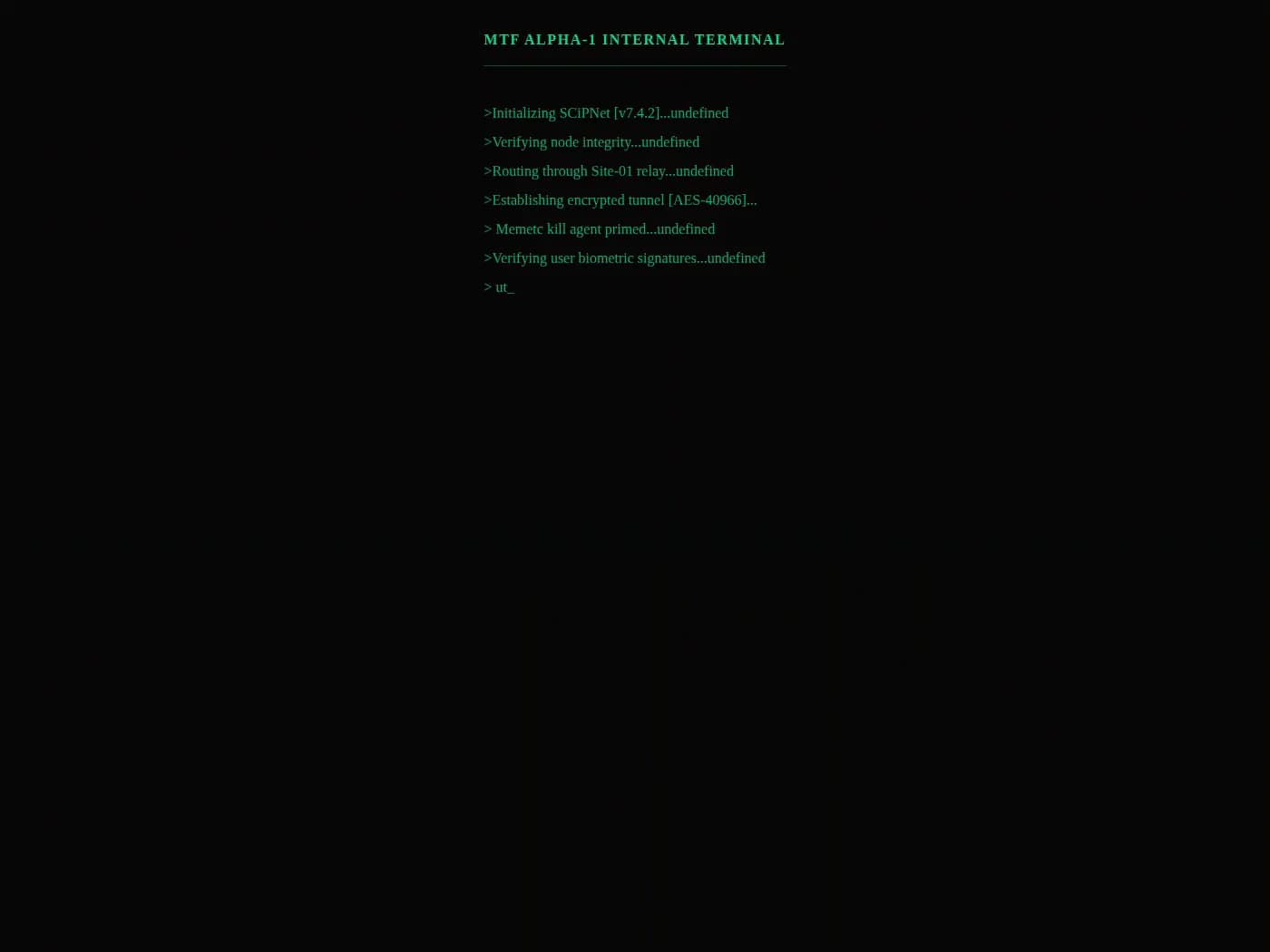 SCP Alpha-1 Internal Terminal