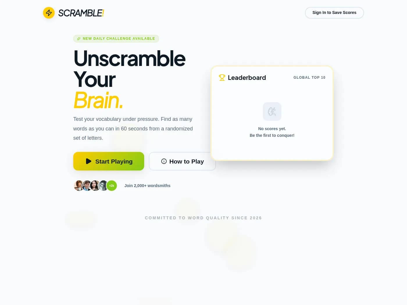 Scramble Word Game