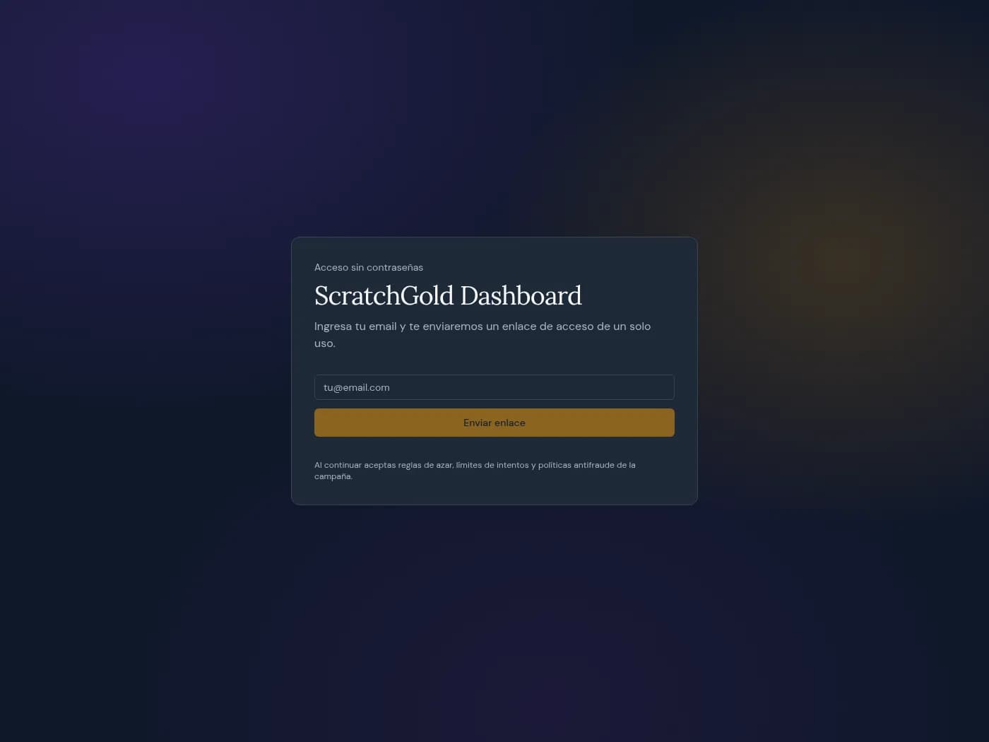ScratchGold Dashboard