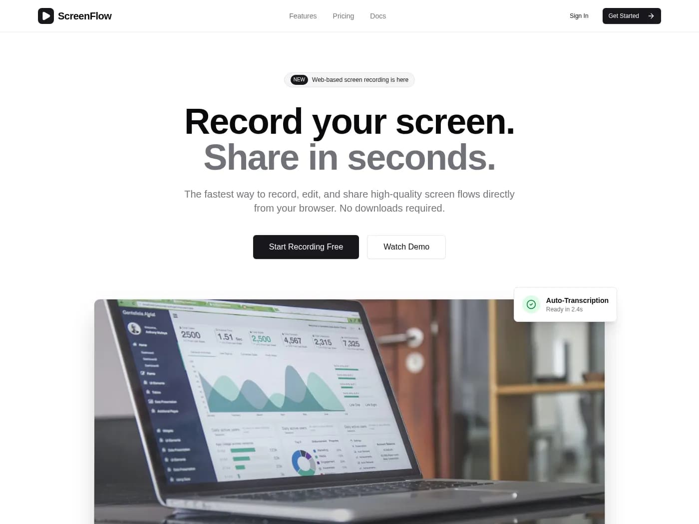Screenflow Web App
