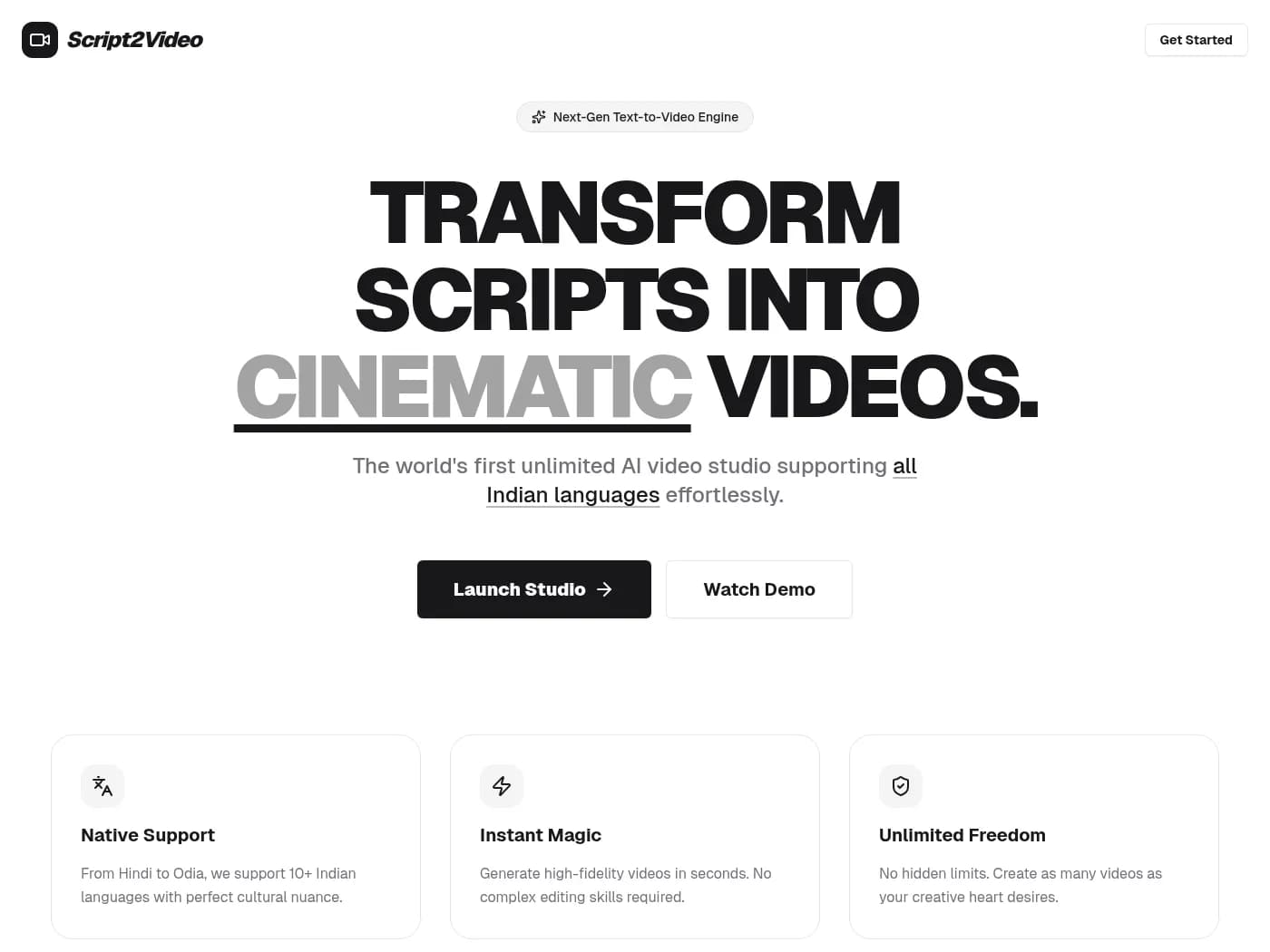 Script2Video AI Studio