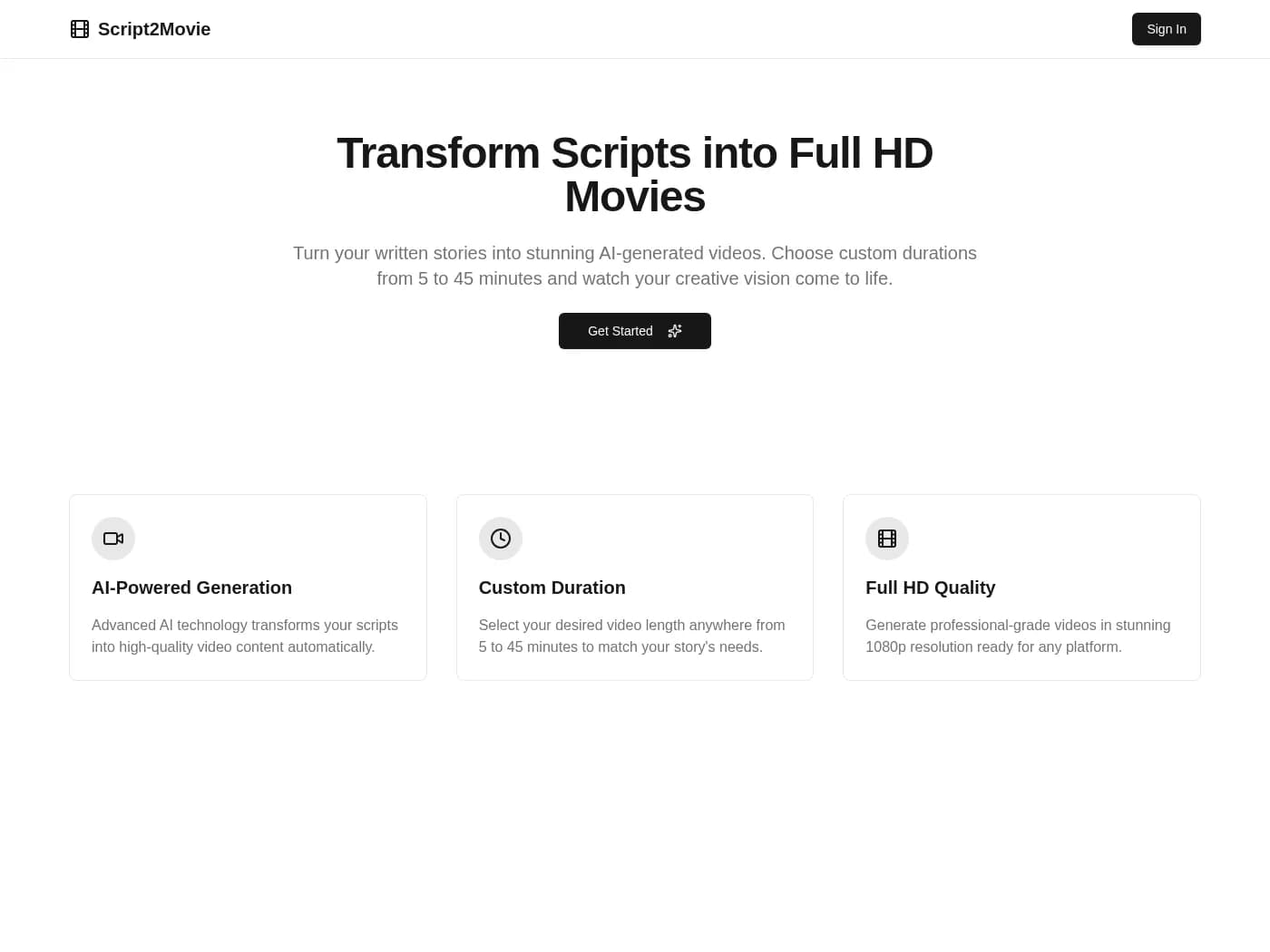 Script2Movie Generator