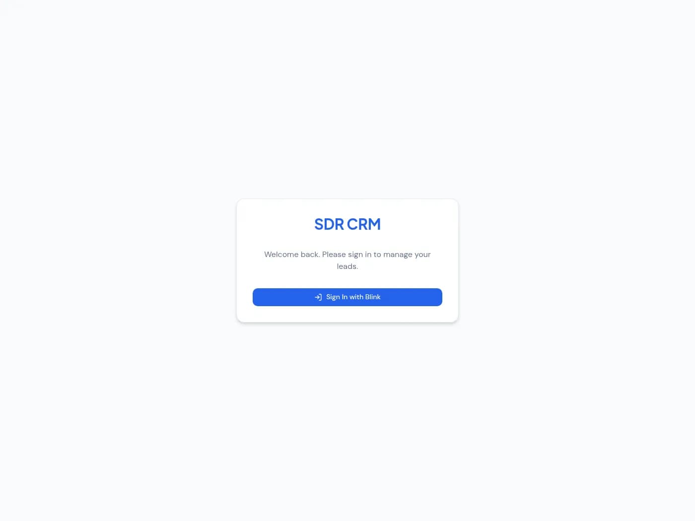 SDR-Driven CRM