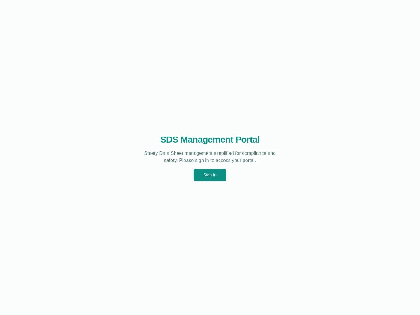 SDS Management Portal