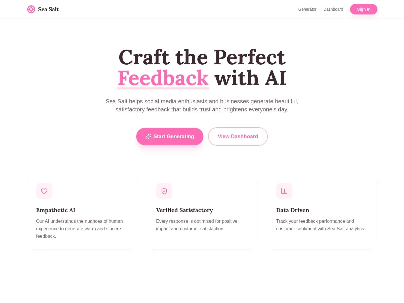 Sea Salt AI Feedback