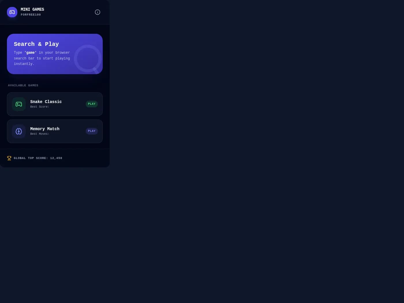 SearchBar Mini Games
