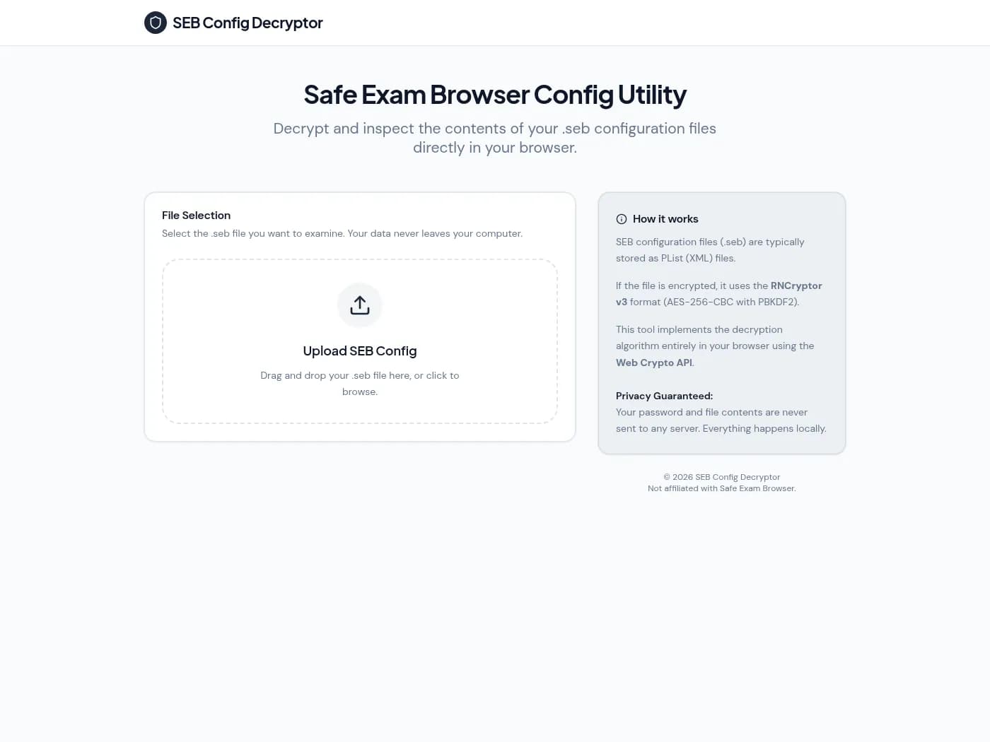 SEB Config Decryptor