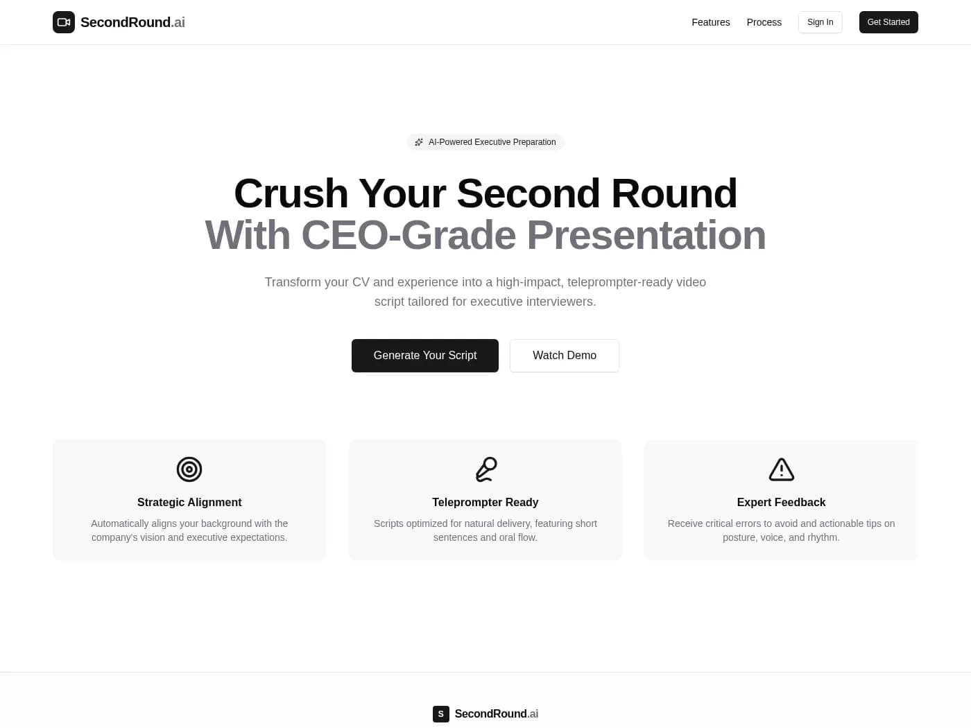 SecondRound Video Script AI