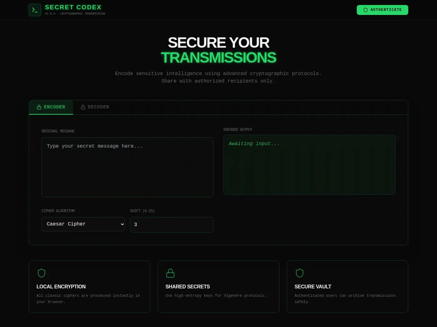 Secret Codex Generator