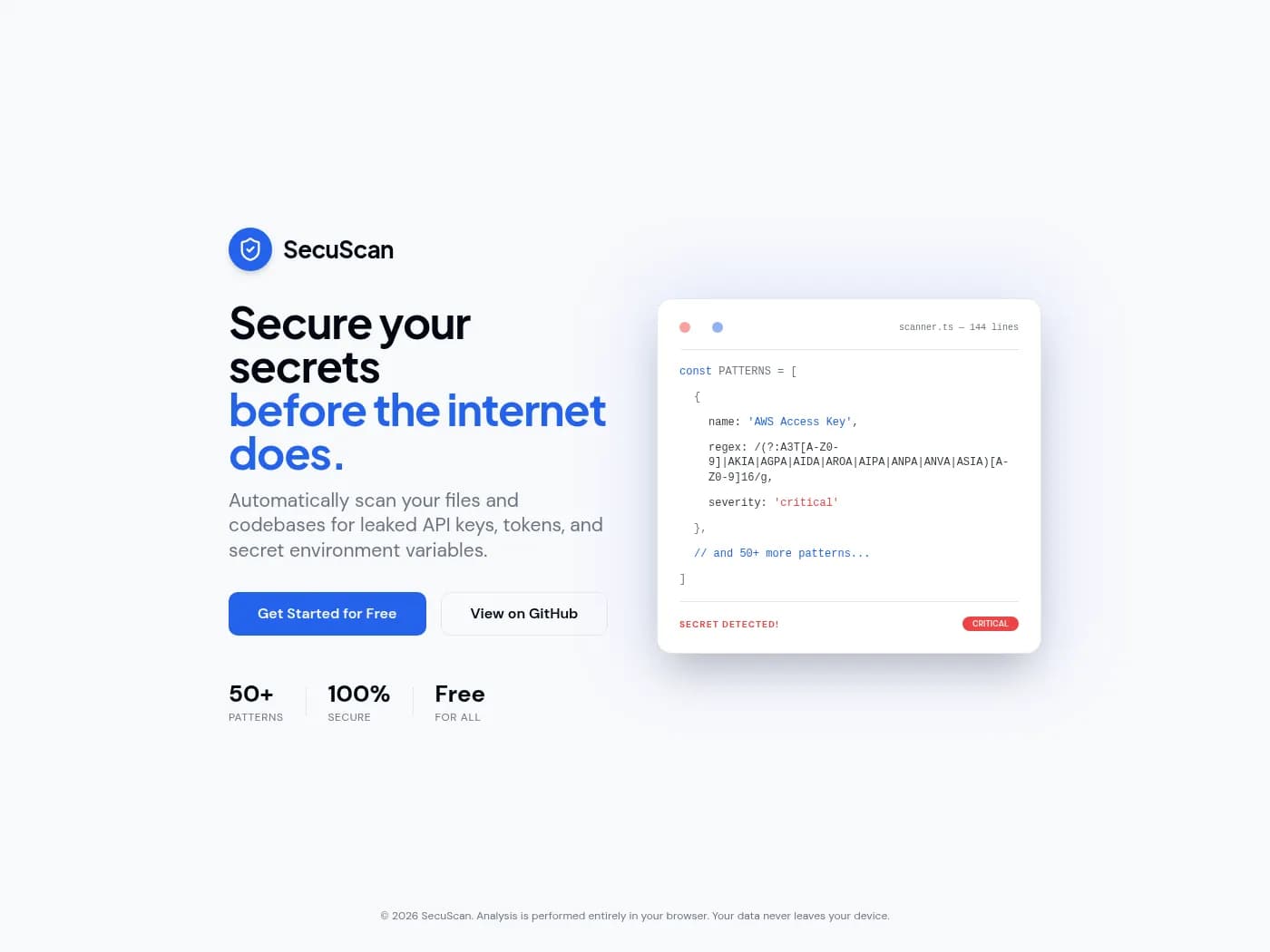 SecuScan Secrets Finder