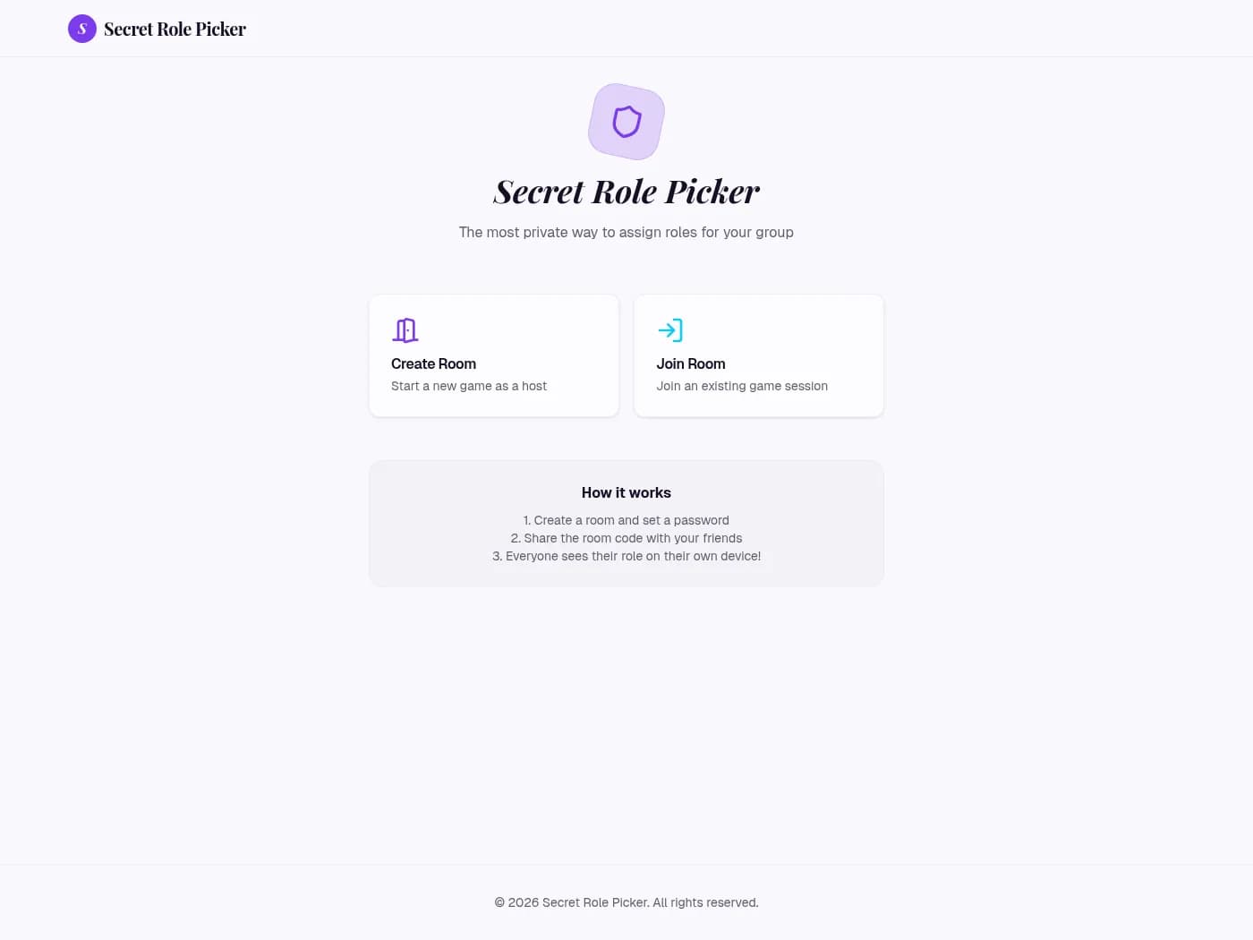 Secret Role Picker