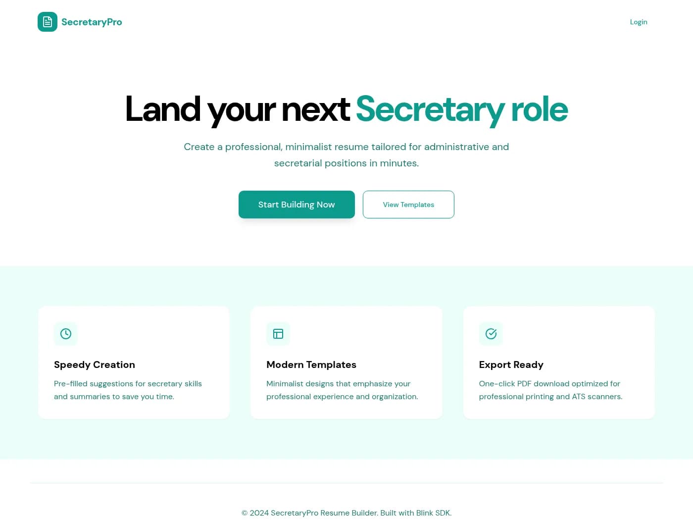 Secretary Resume Builder