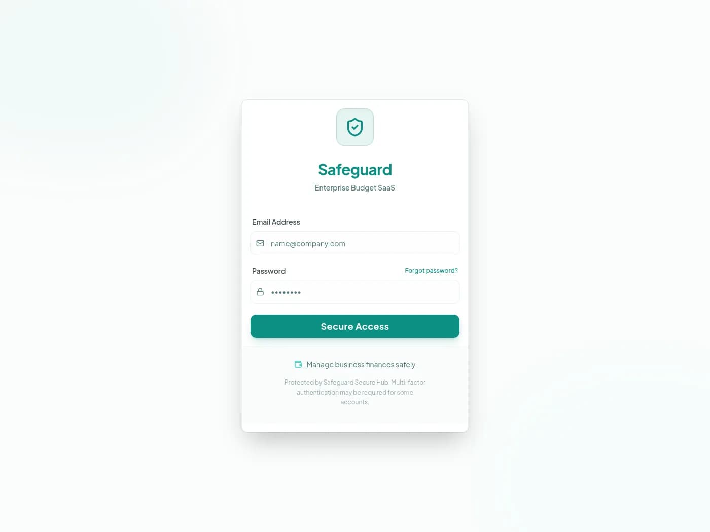 Safeguard Budget SaaS