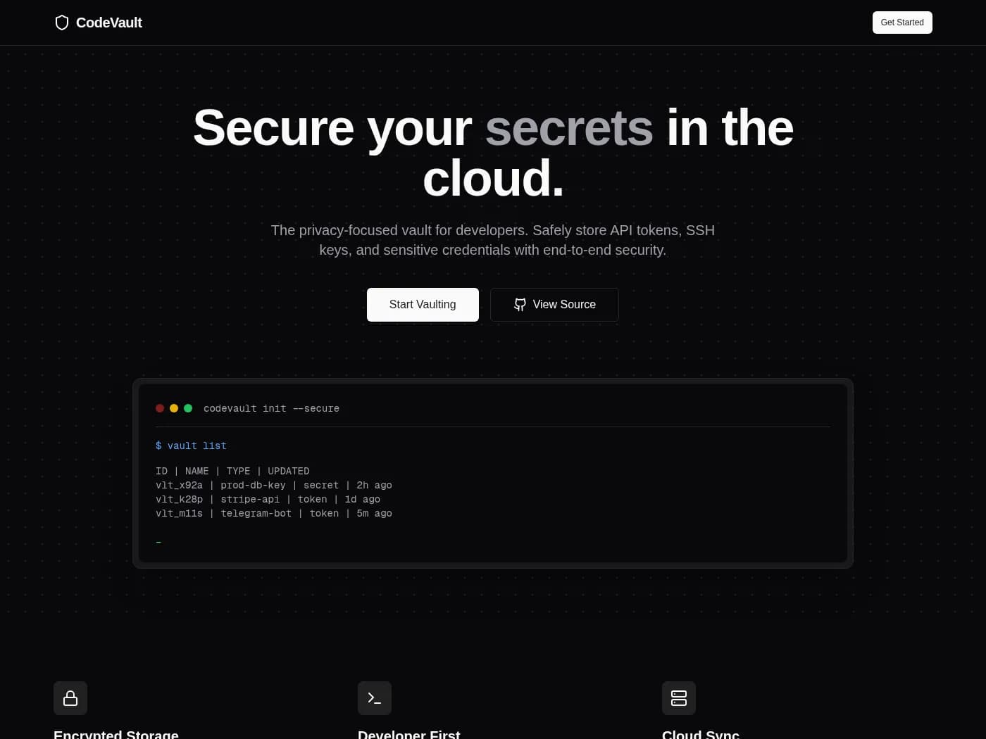 Secure Code Vault
