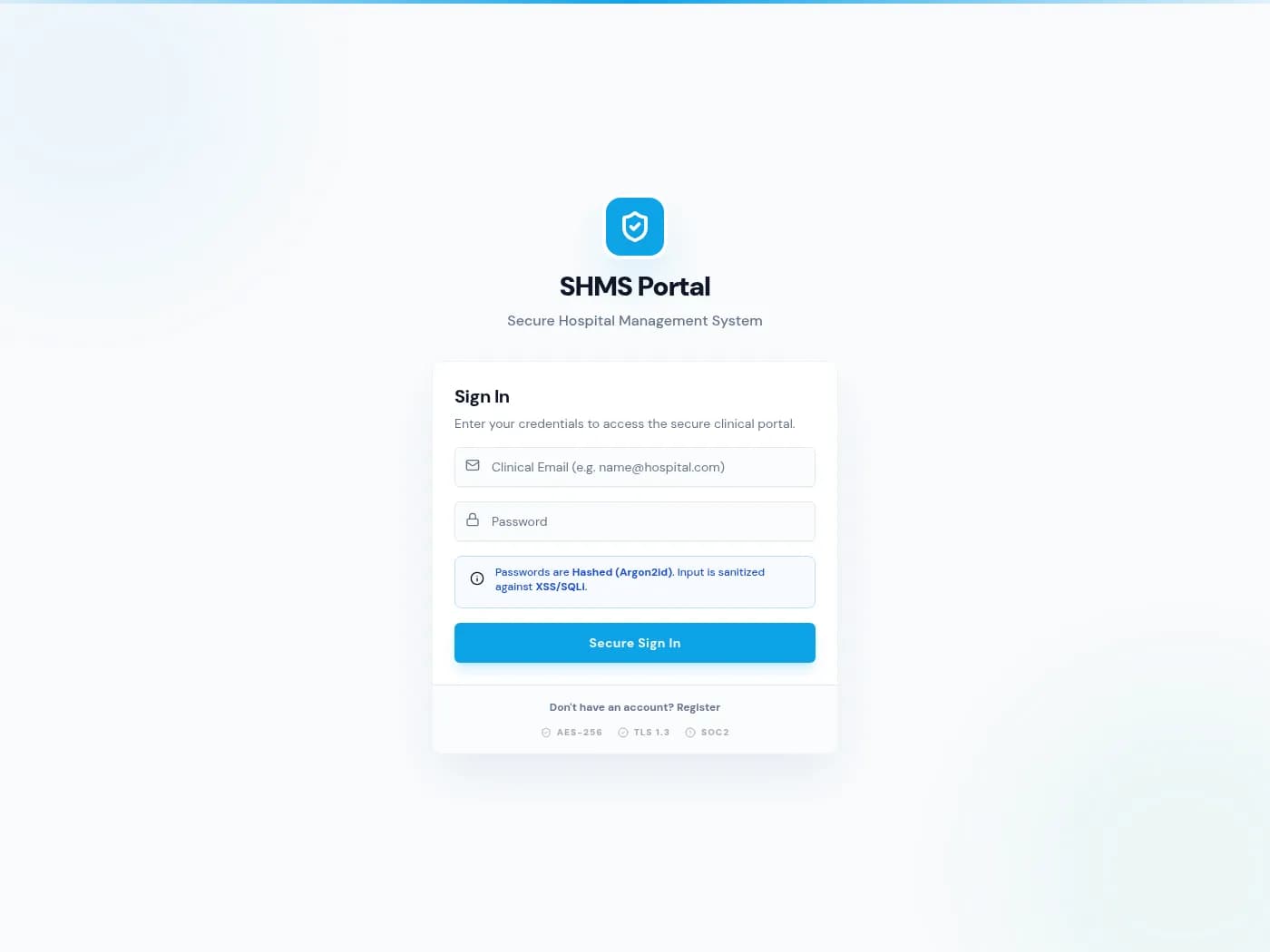 Secure Hospital App