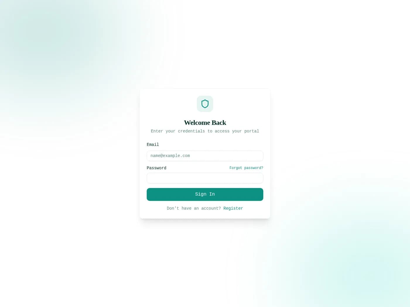 Secure Login Portal