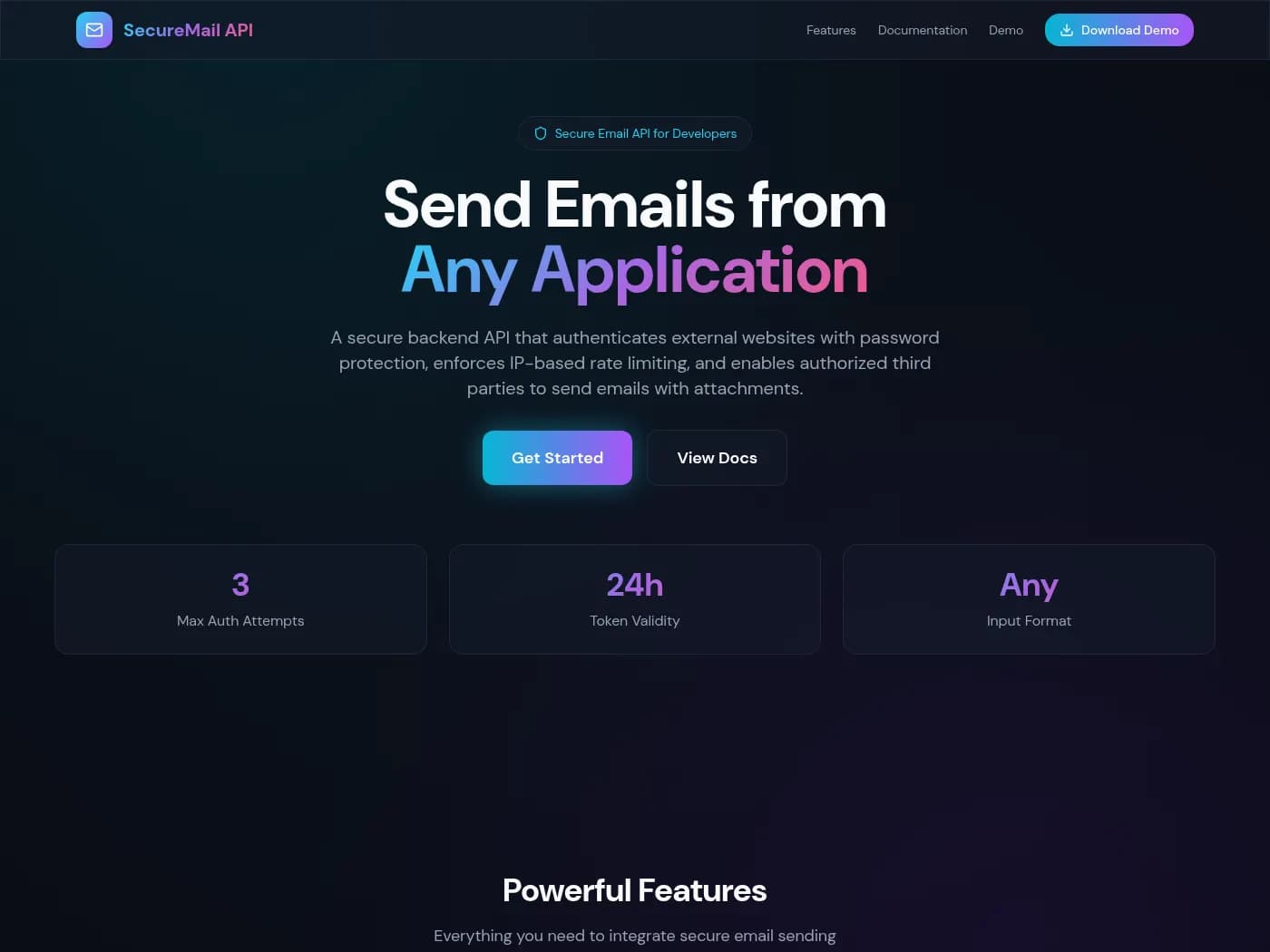 Secure Mail API Demo