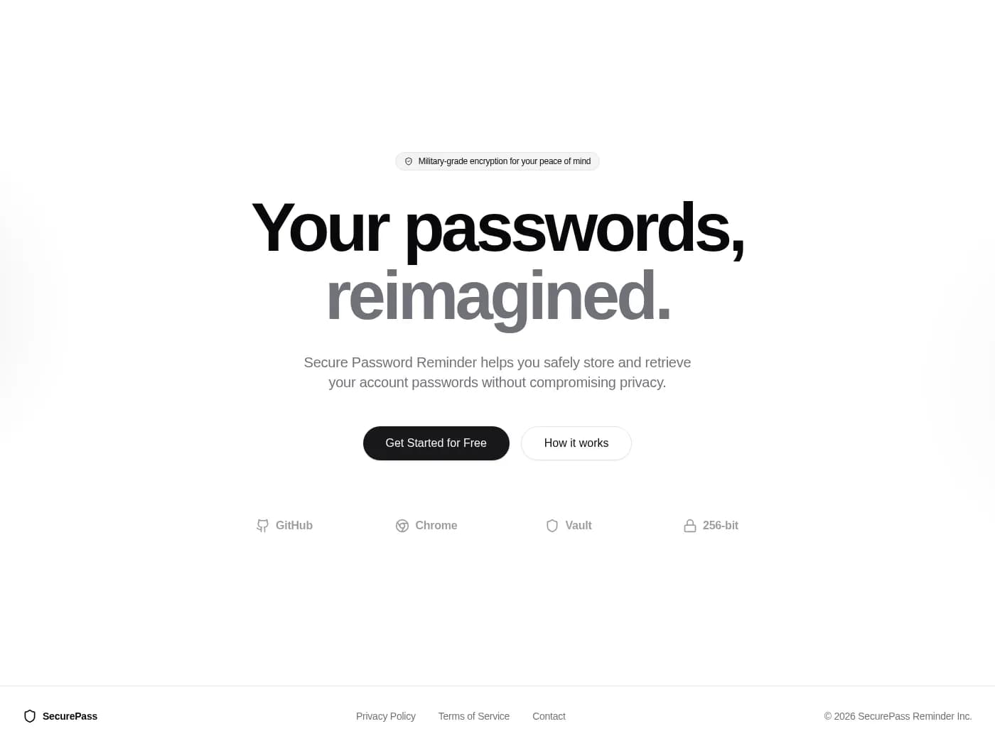 Secure Password Reminder