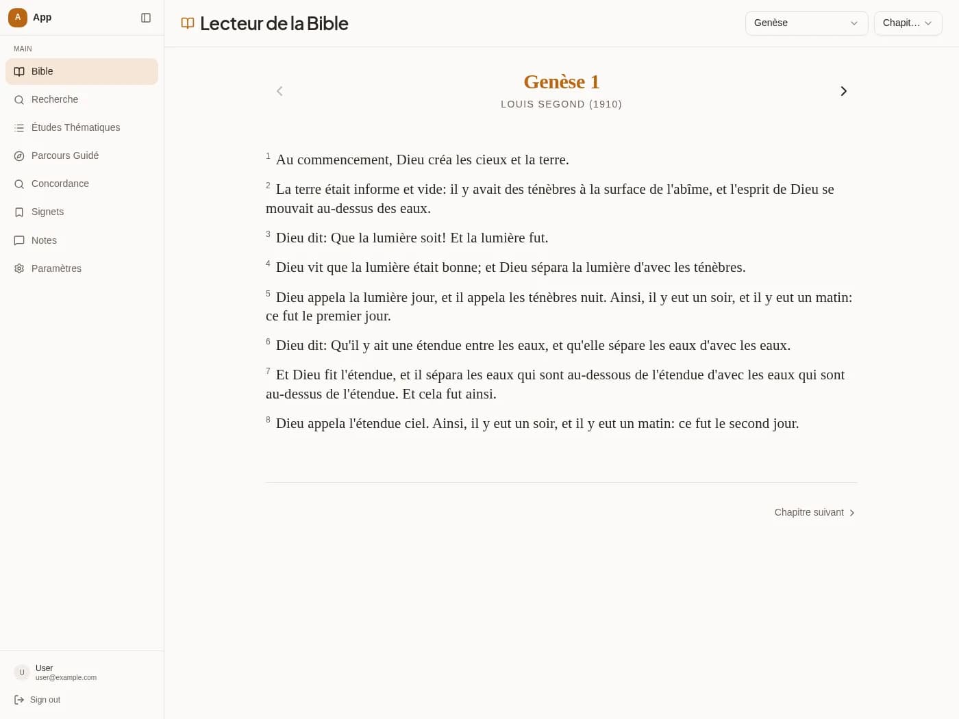 Segond Bible Study App