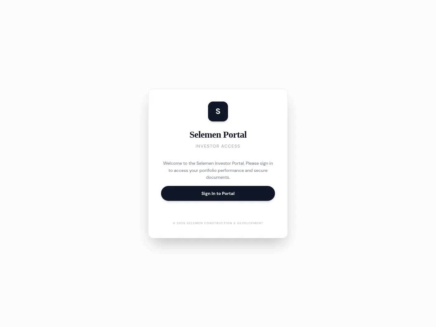 Selemen Investor Portal
