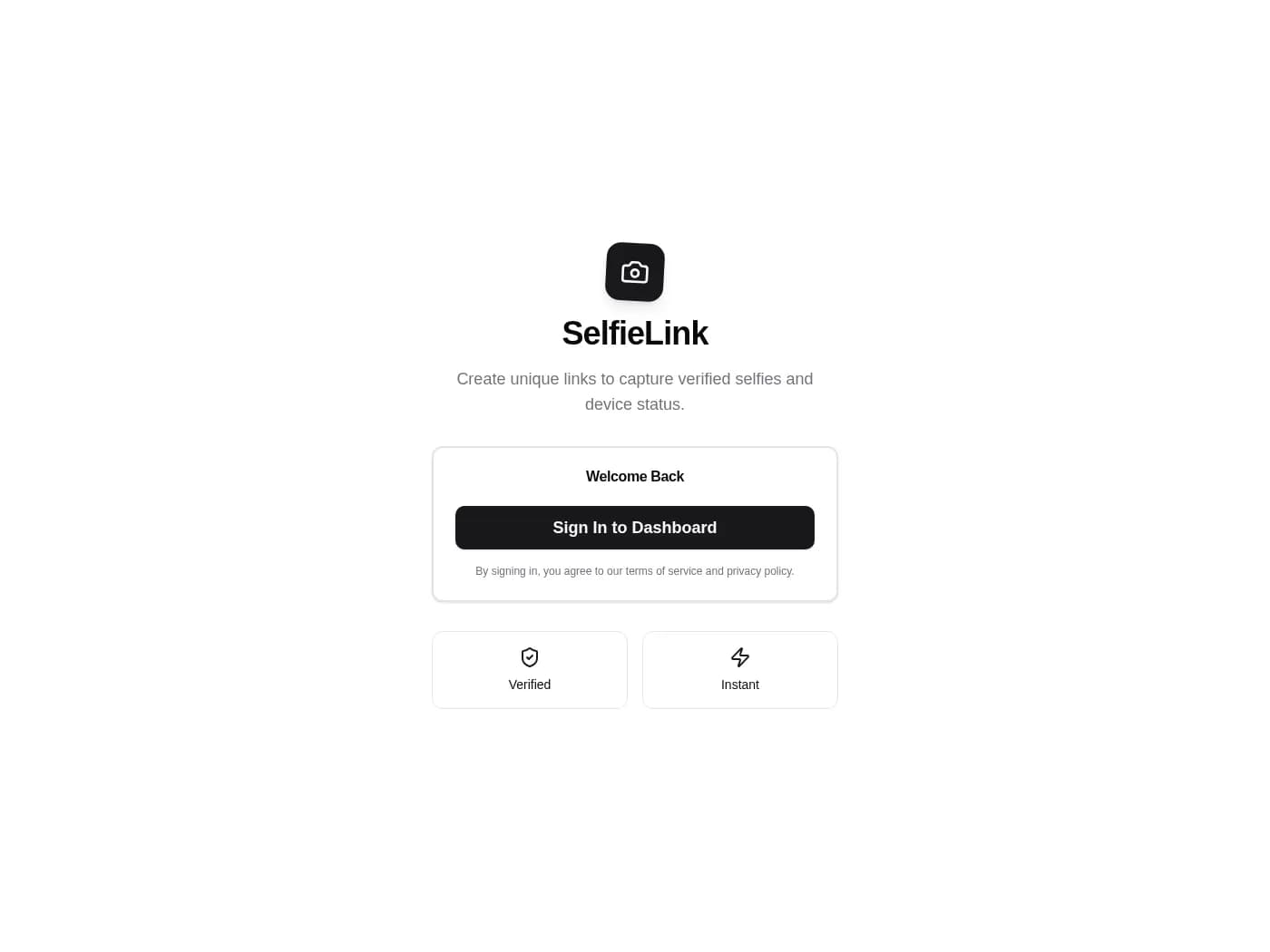 Instant Selfie Link App