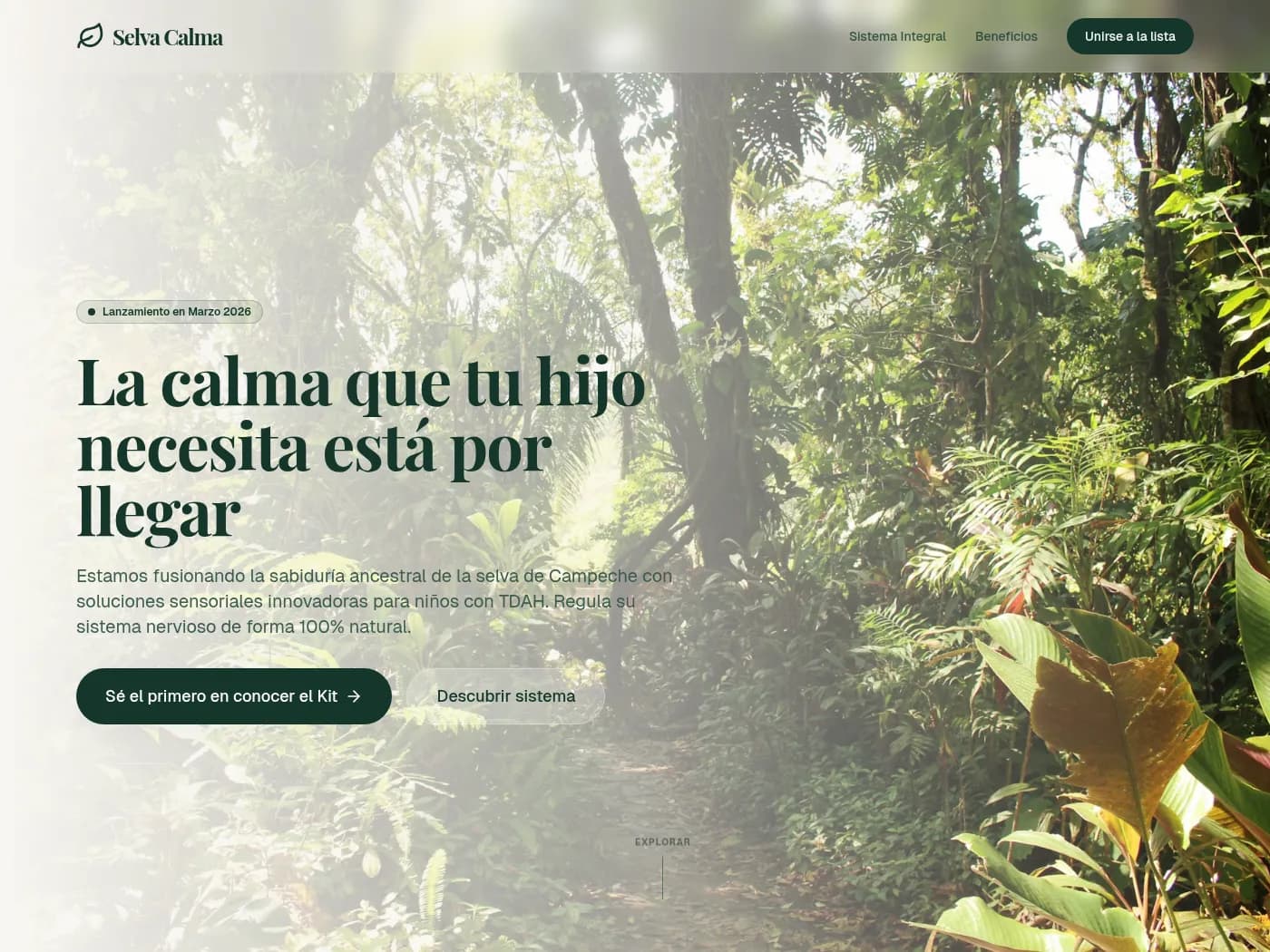 Selva Calma Landing Page
