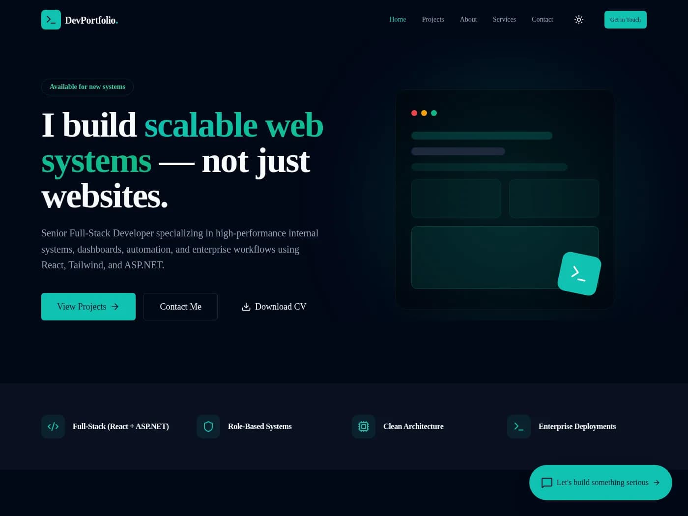 Senior Dev Portfolio Pro