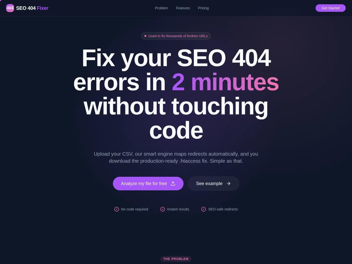 SEO 404 Fixer Landing