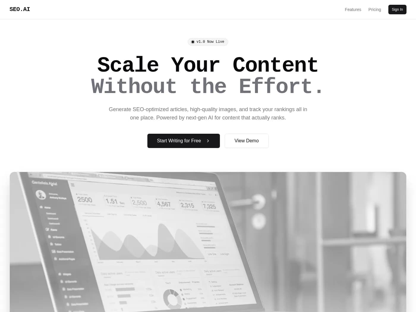SEO AI Writer SaaS