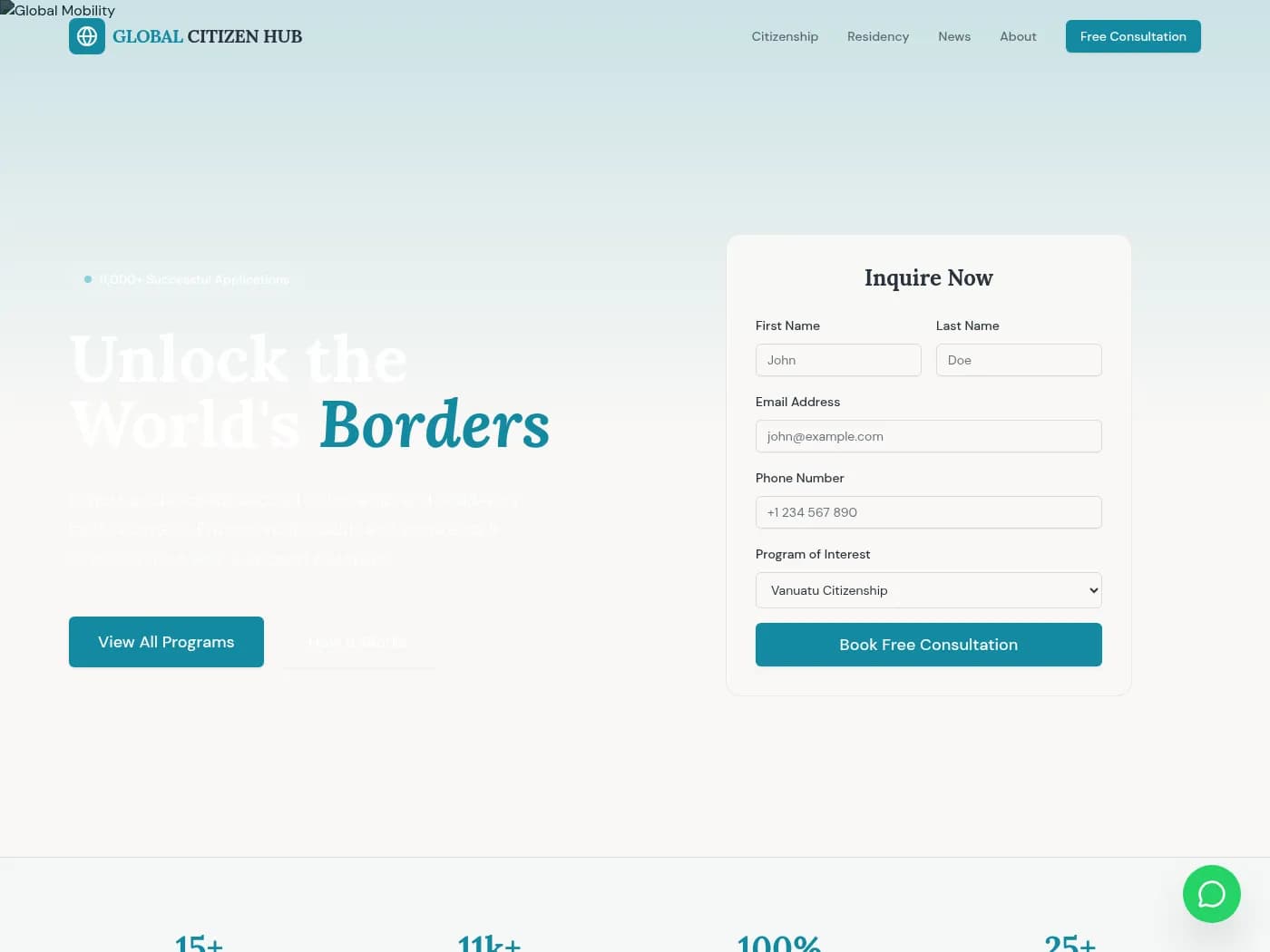 Global Citizen Hub Clone