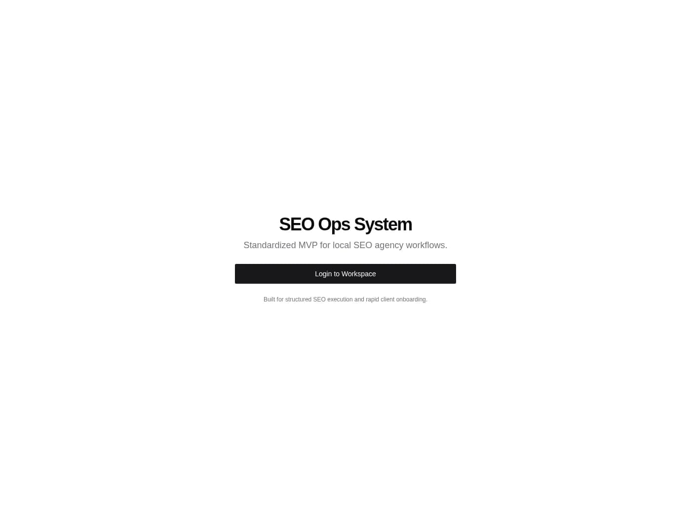 SEO Ops System MVP