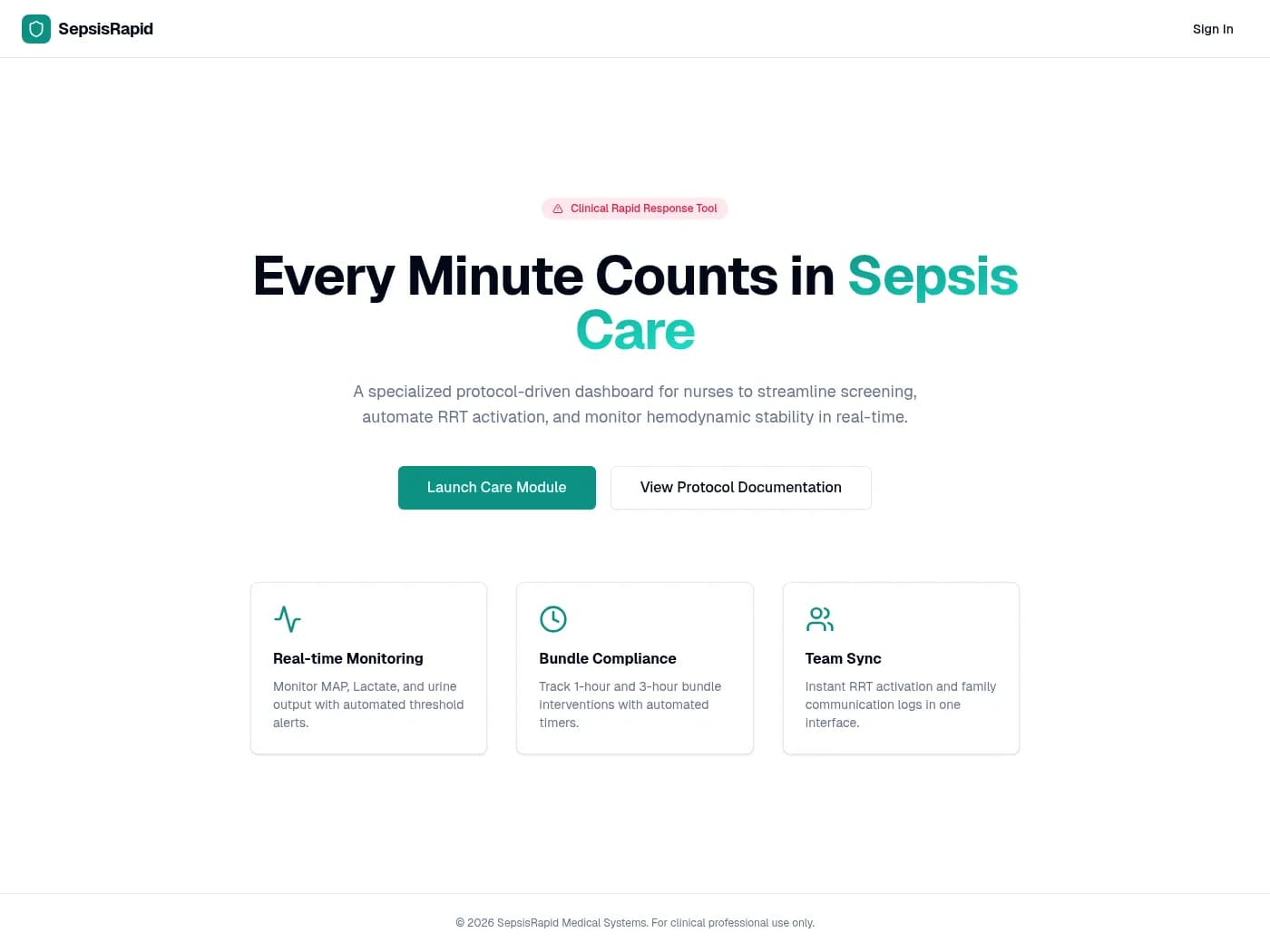 Sepsis Rapid Response Tool