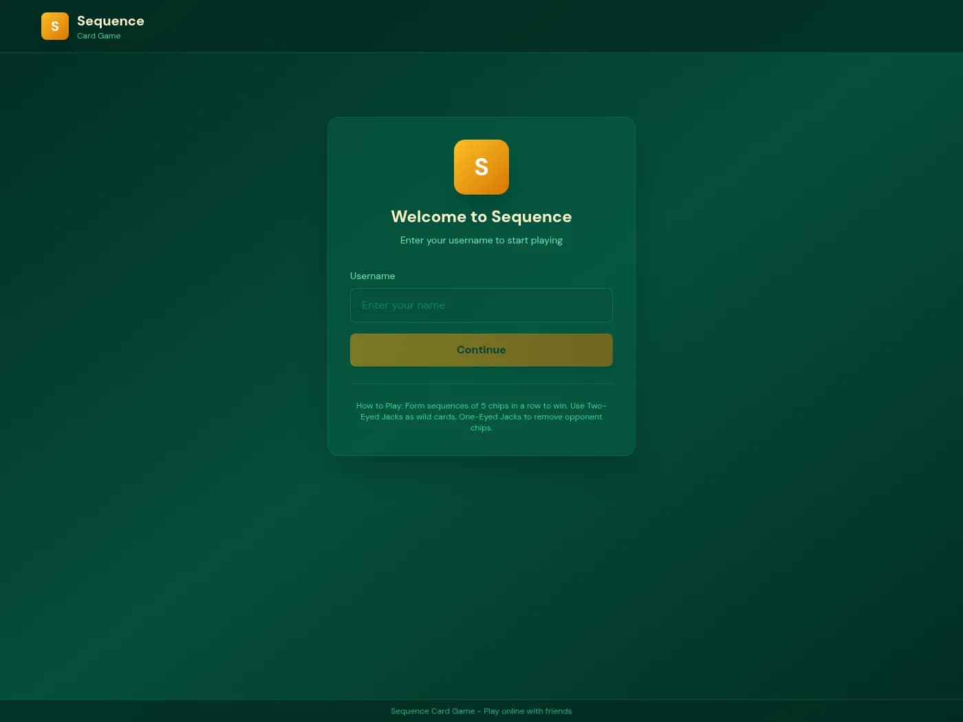 Sequence Card Game Online