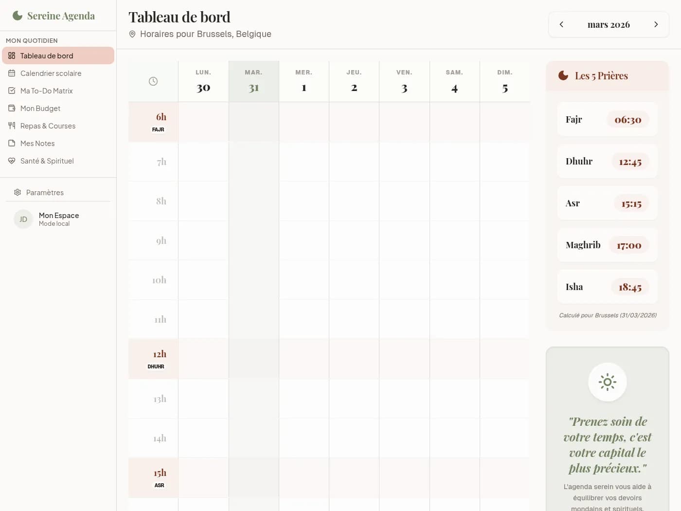 Serene Agenda Suite