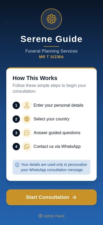 Serene Guide Funeral App