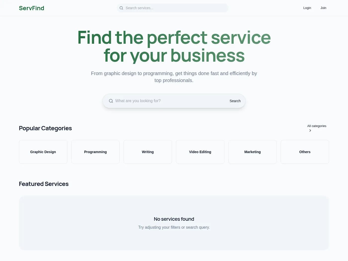 ServFind Marketplace