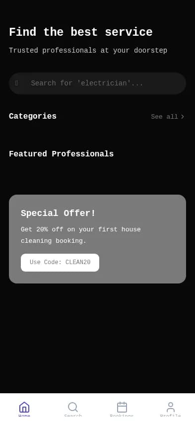 ServEase Booking App