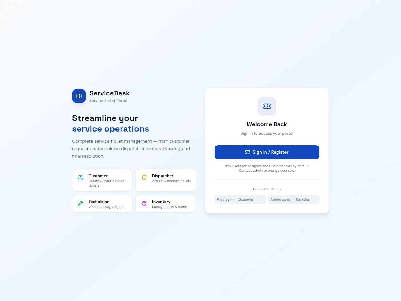 Service Ticket Portal