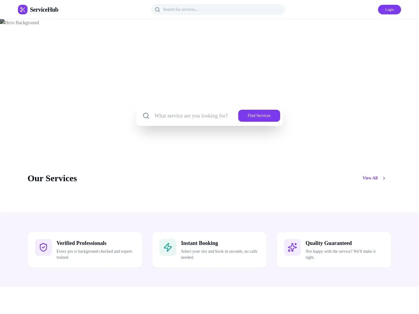 ServiceHub Clone