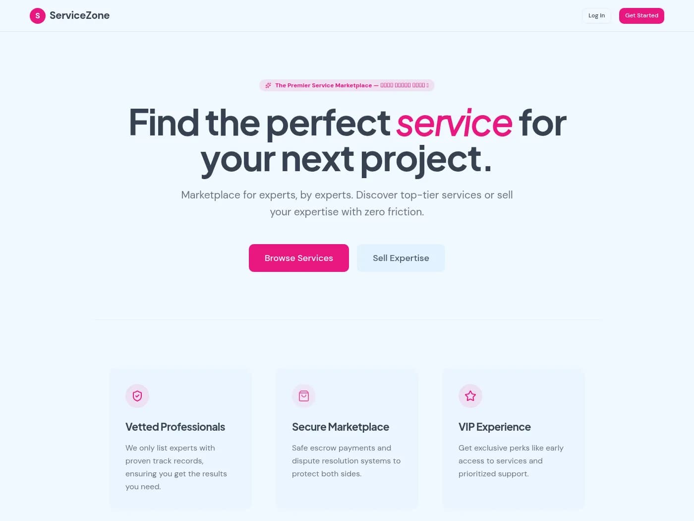 ServiceZone Marketplace