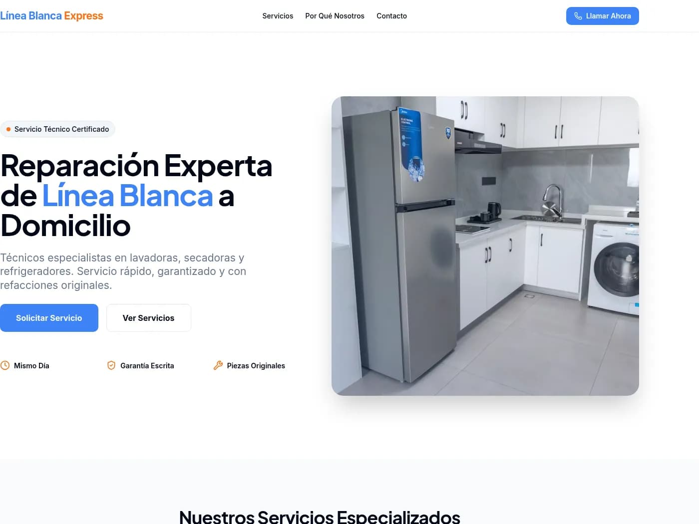 Servicio Línea Blanca Express