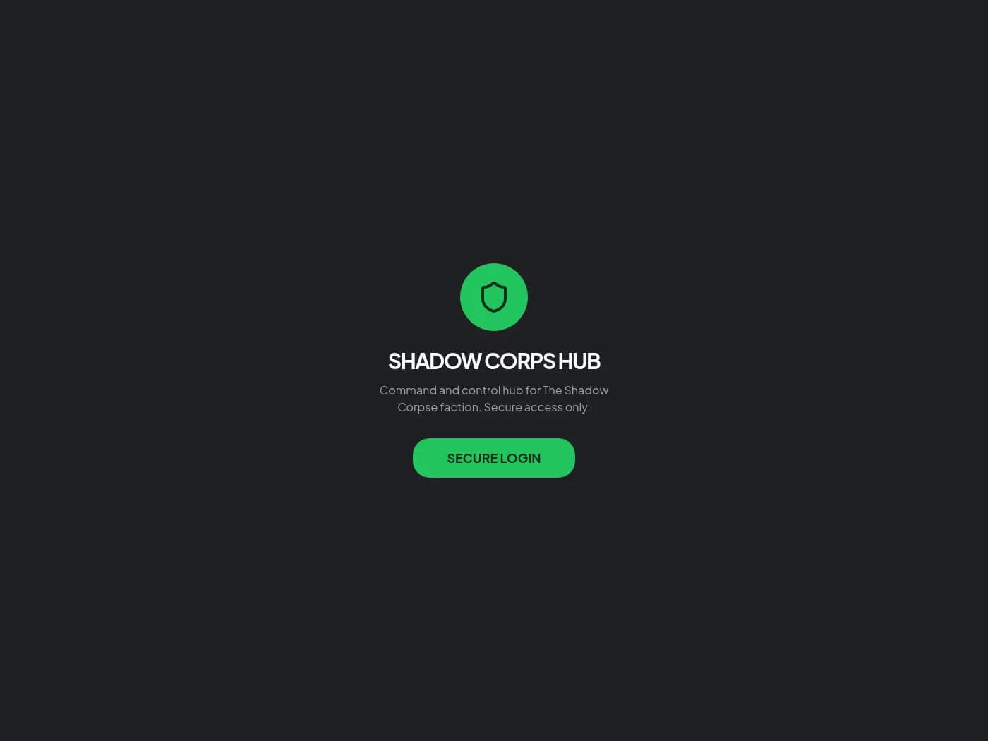 Shadow Corps Command Hub