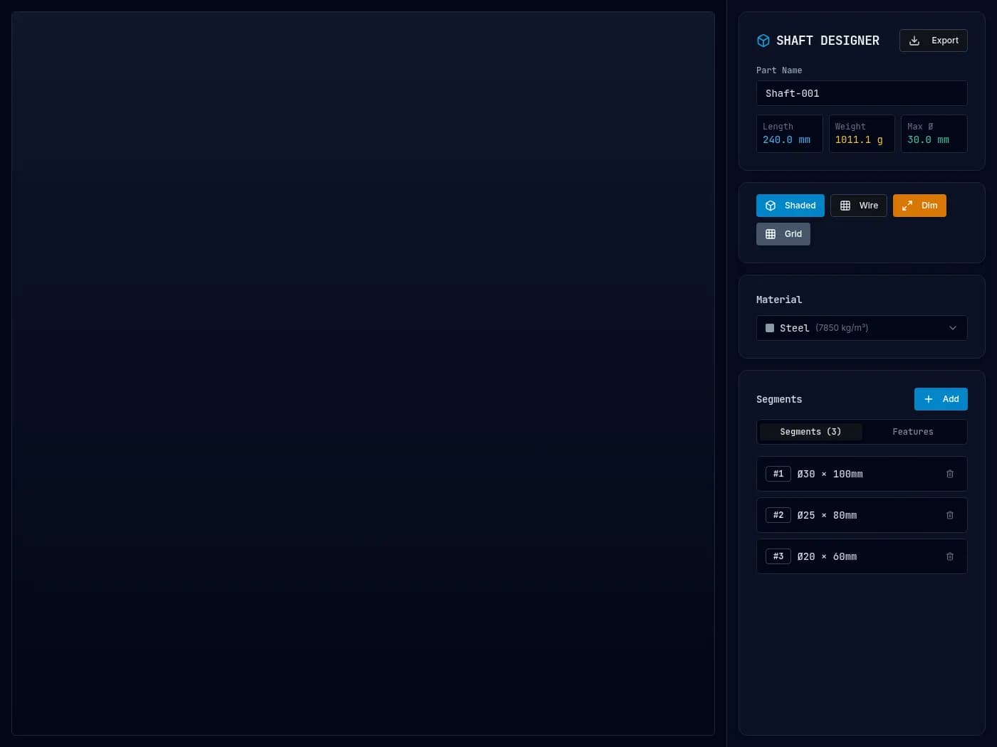 Shaft 3D Design Tool