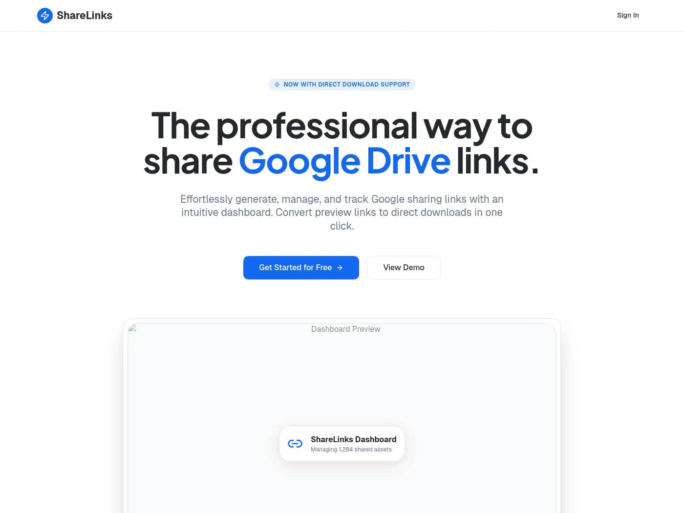 ShareLinks Dashboard