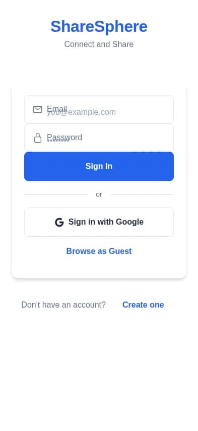 ShareSphere Social App