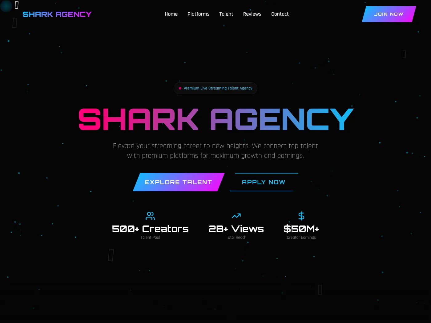 Shark Agency Landing Page