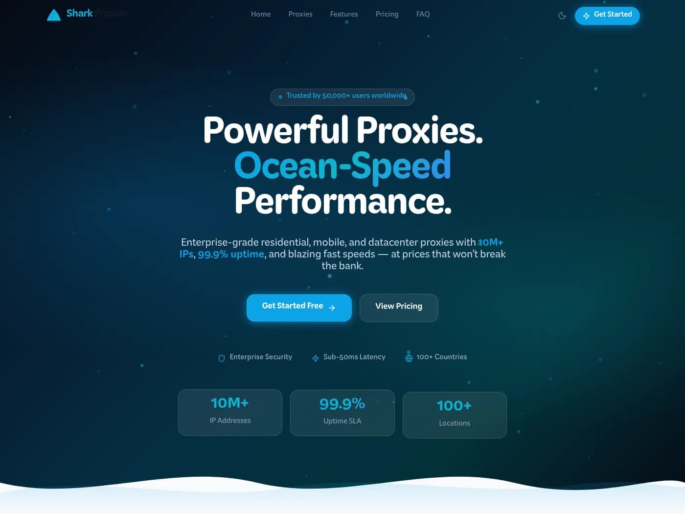 Shark Proxies Marketing UI