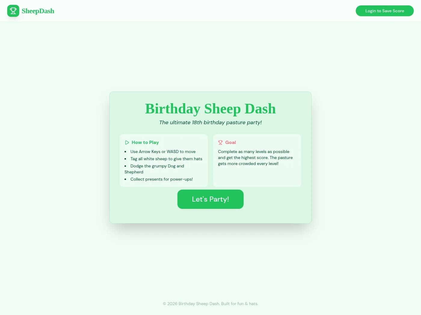 Birthday Sheep Dash
