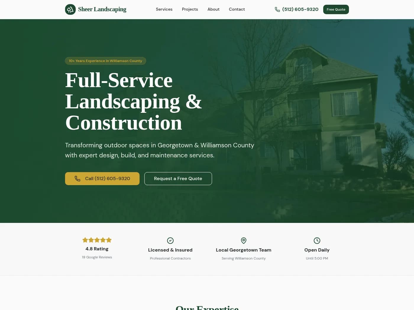 SheerScape Landing Page